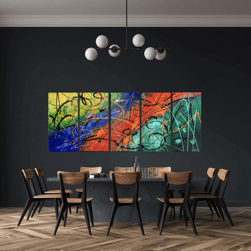 Tavla "Colorful Explotion" | Mynewart.se | Abstrakt, stora tavlor online